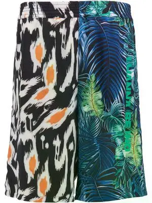 INDACUM Botanical-print Shorts - Black
