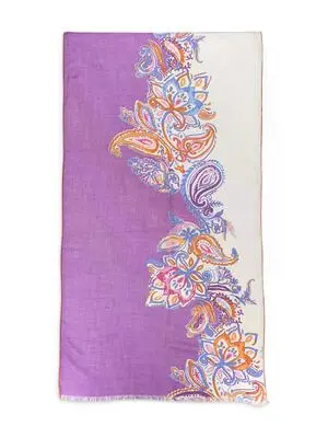 Loro Piana Paisley-print Scarf - Purple