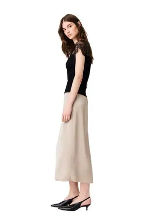 Maje Jersey Top With Lace Trim