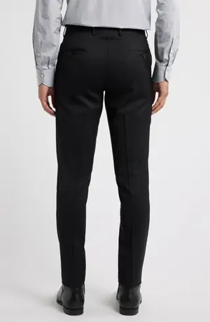 ALLSAINTS Ross Slim Fit Taper Leg Stretch Wool Pants - Black