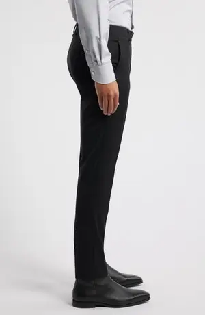 ALLSAINTS Ross Slim Fit Taper Leg Stretch Wool Pants - Black