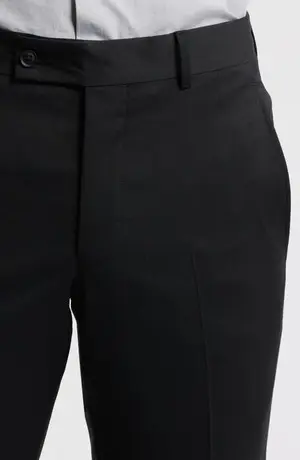 ALLSAINTS Ross Slim Fit Taper Leg Stretch Wool Pants - Black