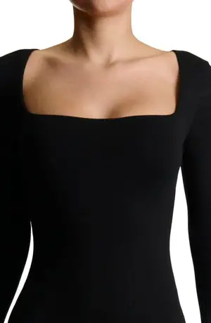 Naked Wardrobe Long Sleeve Midi Dress