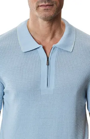 Robert Barakett Denton Short Sleeve Zip Organic Cotton Sweater Polo