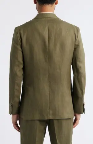 Nordstrom Henrik Trim Fit Solid Italian Linen Suit Separate Jacket - Olive Ivy