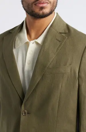 Nordstrom Henrik Trim Fit Solid Italian Linen Suit Separate Jacket - Olive Ivy
