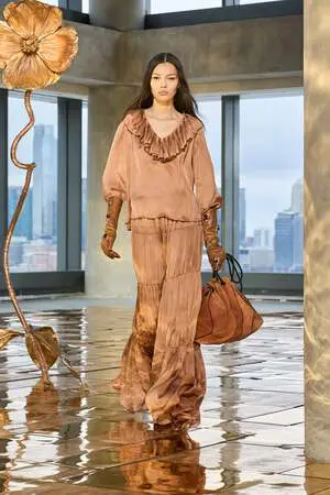 Ulla Johnson Adria Pleated Wave Tote - Sierra