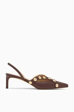 Ulla Johnson Vendome Studded Kitten Heel - Sequoia
