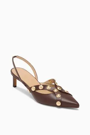Ulla Johnson Vendome Studded Kitten Heel - Sequoia