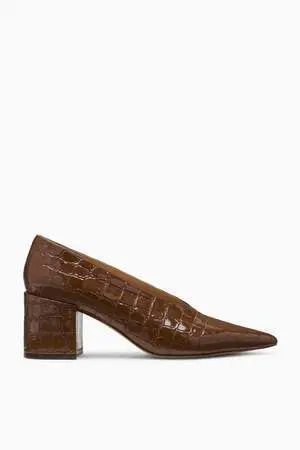 Ulla Johnson Polline Embossed Patent Leather Pumps - Sequoia