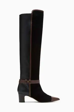 Ulla Johnson Kiki Patchwork Over-the-knee Boots - Noir Mixte