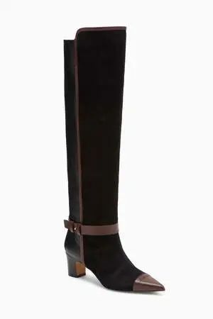 Ulla Johnson Kiki Patchwork Over-the-knee Boots - Noir Mixte