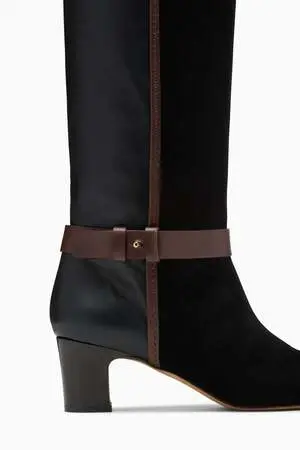 Ulla Johnson Kiki Patchwork Over-the-knee Boots - Noir Mixte