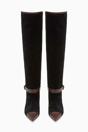 Ulla Johnson Kiki Patchwork Over-the-knee Boots - Noir Mixte