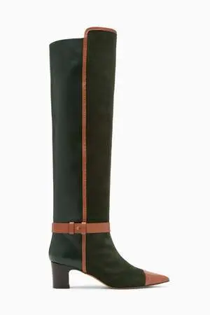 Ulla Johnson Kiki Patchwork Over-the-knee Boots - Militaire Mixte