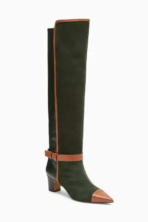 Ulla Johnson Kiki Patchwork Over-the-knee Boots - Militaire Mixte