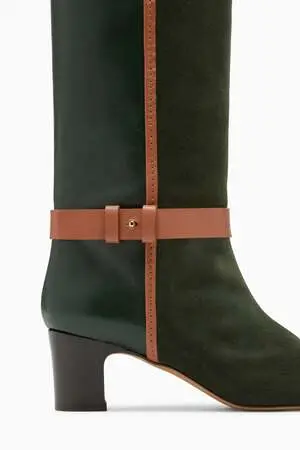 Ulla Johnson Kiki Patchwork Over-the-knee Boots - Militaire Mixte