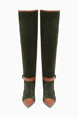 Ulla Johnson Kiki Patchwork Over-the-knee Boots - Militaire Mixte