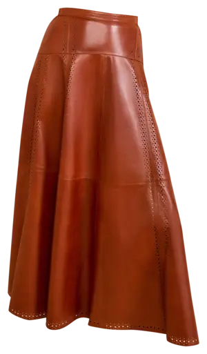 ULLA JOHNSON Aninda Leather Midi Skirt