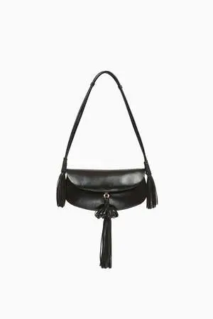 Ulla Johnson Paloma Tassel Demi Lune Bag - Noir
