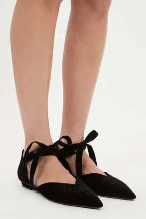 Ulla Johnson Corinna Eyelet Flat - Noir