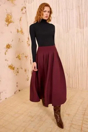 Ulla Johnson Rea High-waist Midi Skirt - Mahogany