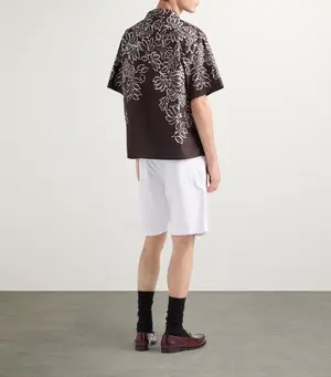 Prada Cotton Printed Bowling Shirt - Brown