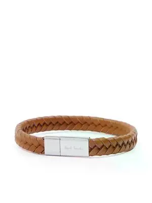 Paul Smith Braided Leather Bracelet - Brown