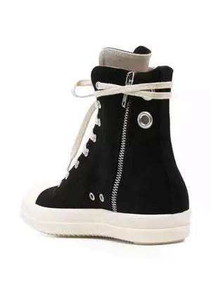 Rick Owens Eyelet-detail High-top Sneakers - Black