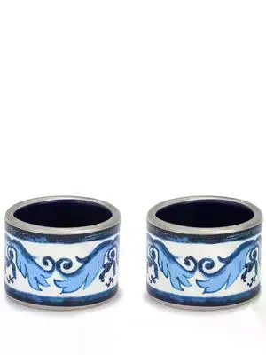 Dolce & Gabbana Medium Ceramic Napkin Rings - Blue