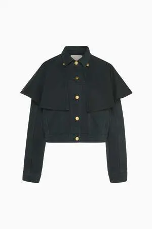 Ulla Johnson Agata Denim Cape Jacket - Hunter