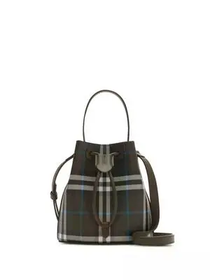 Burberry Check Mini Bucket Bag - Brown