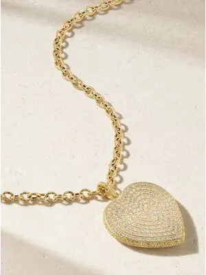Carolina Bucci 18-karat Diamond Heart Necklace