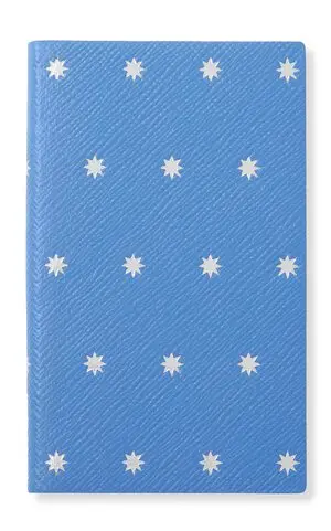 Smythson Panama Leather Stars Notebook - Blue