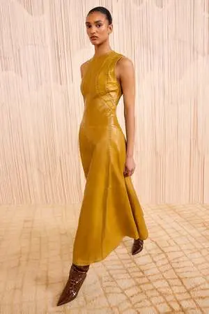 ULLA JOHNSON Juliette Sleeveless Leather Dress