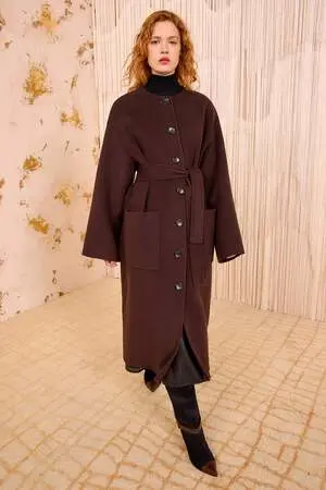 Ulla Johnson Fernanda Double Faced Wool Overcoat - Sable