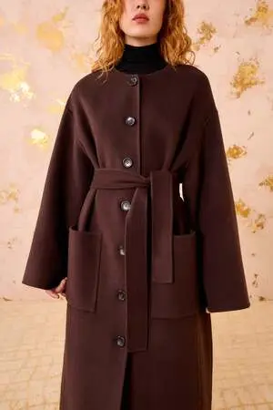 Ulla Johnson Fernanda Double Faced Wool Overcoat - Sable