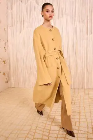 Ulla Johnson Fernanda Double Faced Wool Overcoat - Lotus