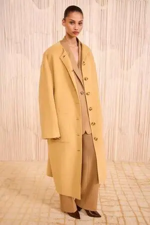 Ulla Johnson Fernanda Double Faced Wool Overcoat - Lotus