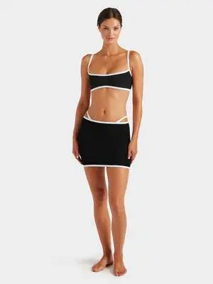 Hunza G Devyn Swimskirt And Tube Top - Black/white