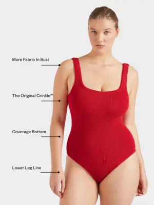 Hunza G Coverage Square Neck Swimsuit - Red