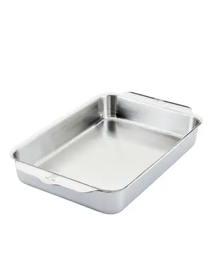 HESTAN Ovenbond 9 X 13 Rectangular Tri-ply Clad Stainless Steel Baking Pan, Large - Silver