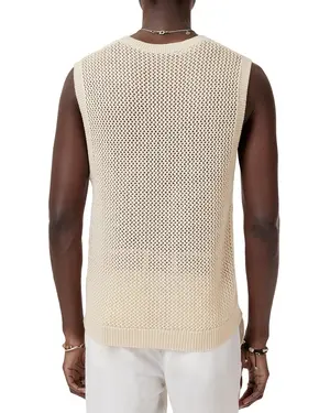 John Varvatos Augusto Open Stitch Tank Top - Eggshell