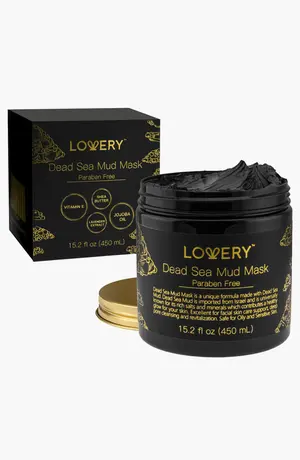 LOVERY Dead Sea Mud Mask With Lavender Extract, Shea Butter - Black / Gold
