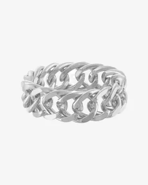 Ben Oni Curb Chain Link Ring - Silver