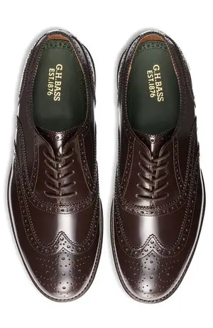 G.H.BASS Monogram Wingtip Oxford - Dk Brown