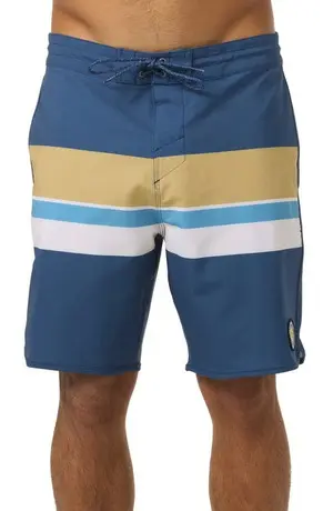 O'Neill Cruzer Stripe Scallop Swim Trunks - Midnight Navy