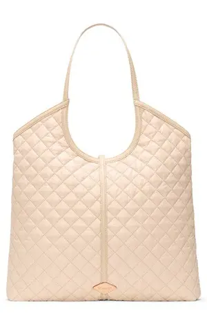 Mz Wallace Large Astor Quilted Hobo Bag - Sand