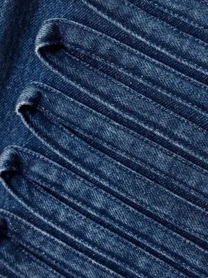 Versace Appliquéd Denim Mini Dress - Blue