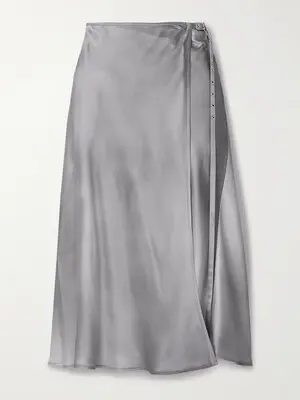 Acne Studios Belted Satin Wrap Skirt